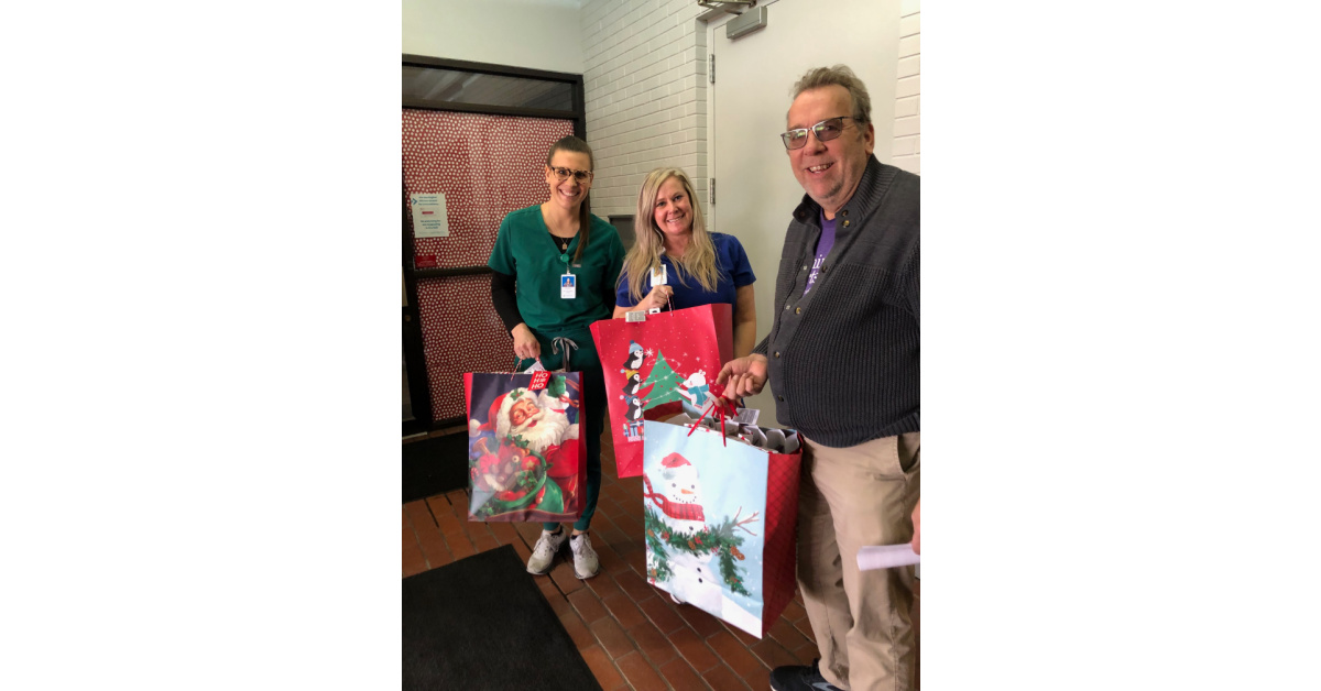 Delivering Goodies at McPherson Hospital